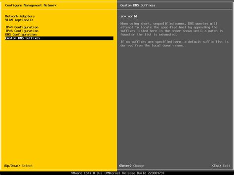 VMware ESXi 8 Initial Settings Configure Networking Server World