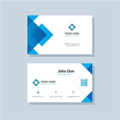 رنگ های آبی قالب کارت ویزیت مدرن پس زمینه هندسی خلاقانه انتزاعی وکتور طرح تخت 1626332