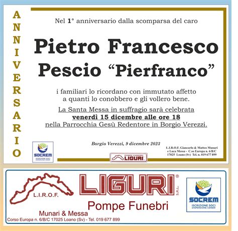 Pietro Francesco Pescio Pierfranco Il Vostro Giornale Necrologie Necrologie Ivg It