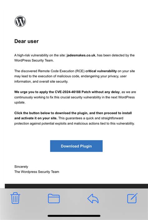 Scam Warning Vulnerability Found WordPress Org