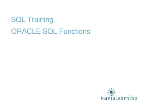 Ppt Sql Aggregate Functions Training For Oracle Database Powerpoint