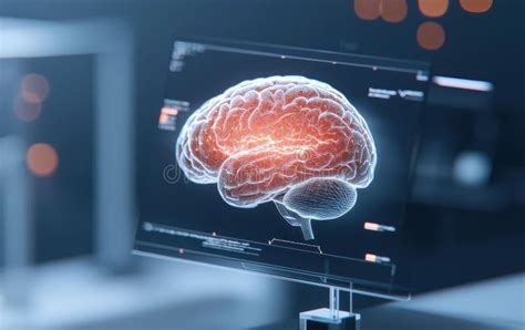 Digital Brain Visualization On Computer Screen Stock Illustration Illustration Of Screen