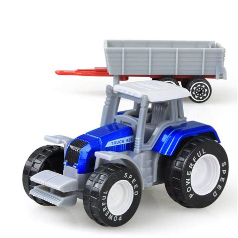 Tarmeek 4 Pack Farm Tractor Toys Die Cast Tractor Toys With Trailers