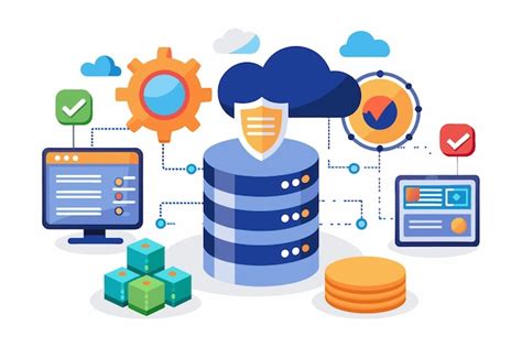 illustration depicting a secure cloud database system with multiple