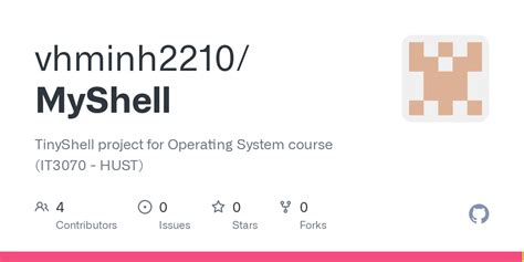 Github Vhminh2210myshell Tinyshell Project For Operating System Course It3070 Hust