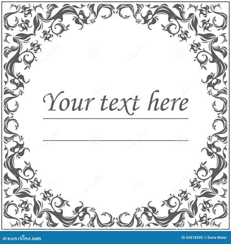 Floral Classic Circle Frame Stock Vector Illustration Of Antique