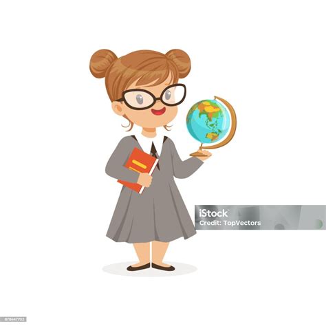 작은 유치원 여자 지리 교사를 미래에 될 꿈 유치원에서 경력 날입니다 플랫 아이 캐릭터 교사 교육 관련 직업에 대한 스톡 벡터 아트 및 기타 이미지 교사 교육 관련 직업