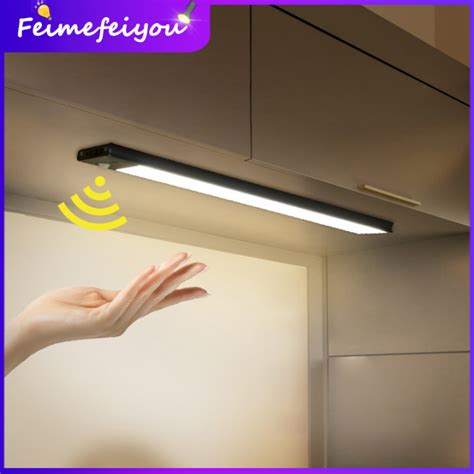 บางเฉียบ Led Motion Sensor คณะรัฐมนตรีแสง Usb ชาร์จ Stepless ลดแสงข้างเตียงคืนโคมไฟห้องนอนตู้