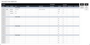 Free Printable Project Management Task List Template