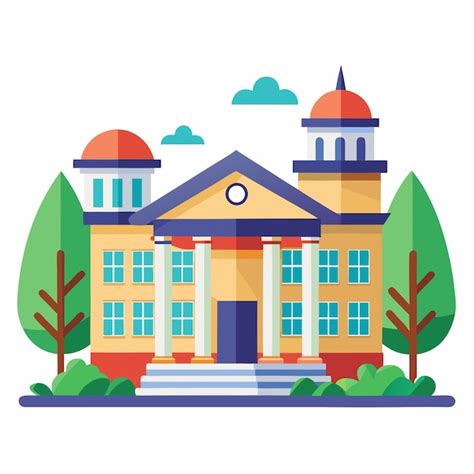 Ilustración Del Edificio Escolar Concepto De Diseño De Regreso A La Escuela Vector Premium