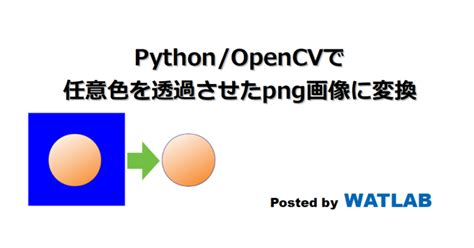 Pythonopencvで任意色を透過させたpng画像に変換 Watlab