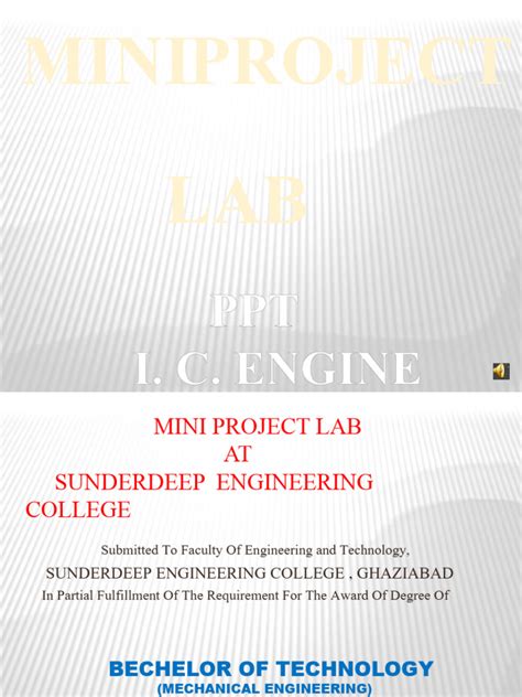 Mini Project Presentation Pdf Internal Combustion Engine Diesel Engine
