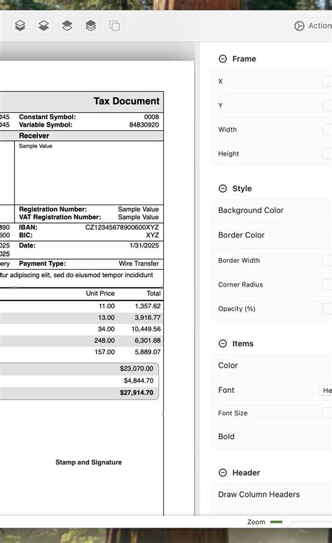 Invoice Rex Charlie Monroe Software