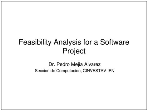 PPT Feasibility Analysis For A Software Project PowerPoint Presentation ID