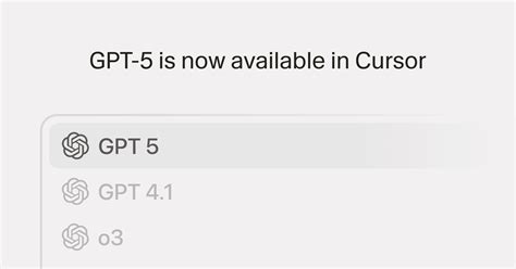 Gpt 5 Is Now Available In Cursor Cursor The Ai Code Editor