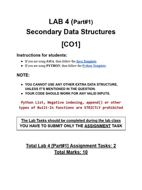 Lab 4 Part1 Secondary Data Structures Pdf Computer Science Computing