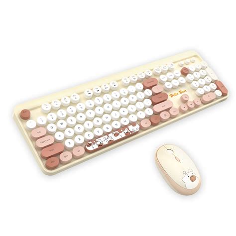 Geezer Cutie 2 4ghz Wireless Keyboard And Mouse Combo Set Pink