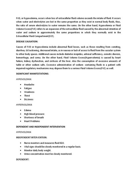 Hypovolemia And Hypervolemia Pdf