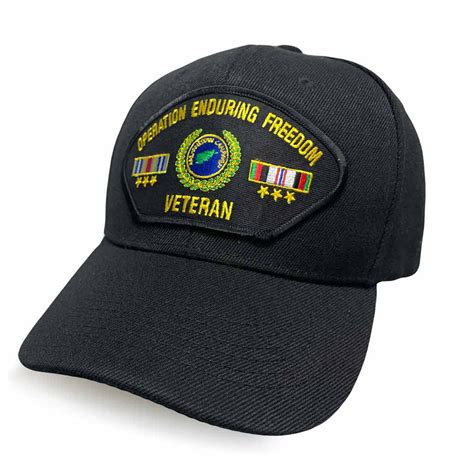 Operation Enduring Freedom Veteran Black Hat With Three Ribbons