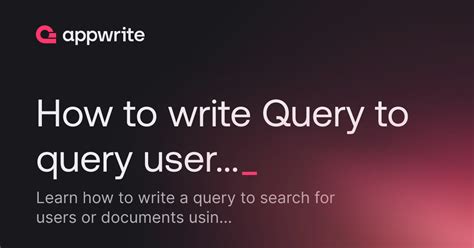How To Write Query To Query User Or Document With Command Line