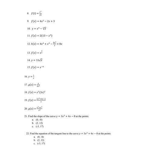 Solved For The Following Examples Differentiate Using Chegg