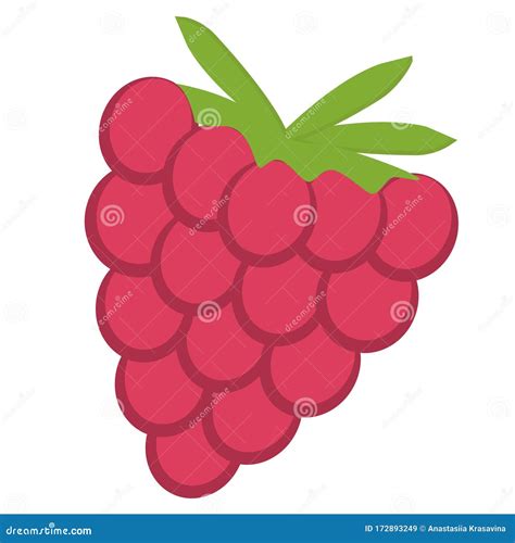 Raspberry With Leaf Vector Icon Raspberry Icon Clipart Raspberry Cartoon Stock Illustration