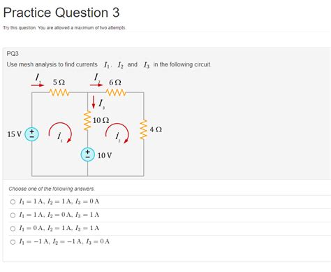 Solved PQ3Use mesh analysis to find currents I1,I2 ﻿and I3 | Chegg.com