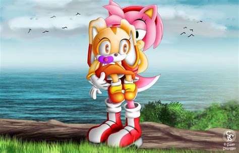Amy Rose Hugs Cream The Rabbit By Supersmurgger On Deviantart