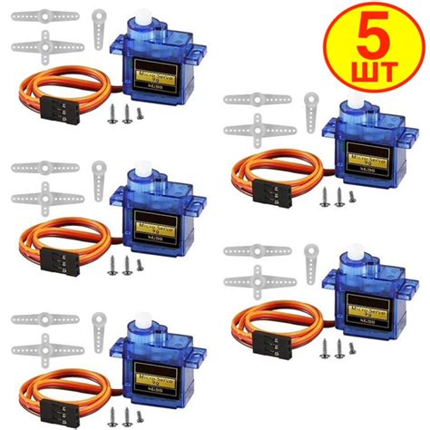 5 шт Сервопривод Sg 90 Сервомотор Sg90 4 8 6v Ampertok Tower Pro Sg90 180 Micro Servo