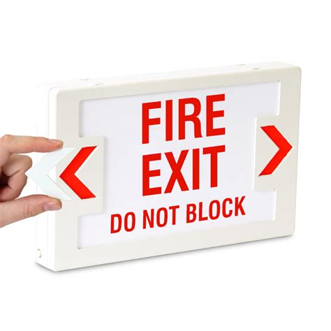 Fire Exit Do Not Block LED Exit Sign With Battery Backup SKU EXIT