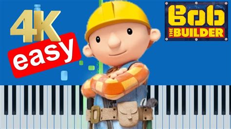 Bob The Builder Intro Theme Song Slow Easy Beginner Piano Tutorial 4K YouTube