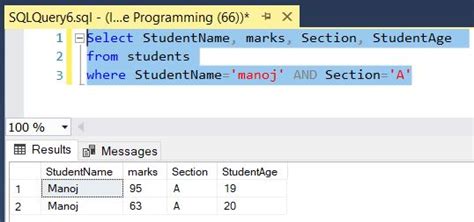 sql and operator tutorialstrend