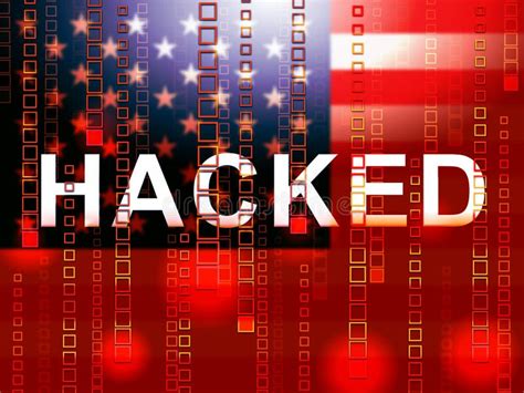 Hacked American Flag Grunge Shows Hacking Election 3d Illustrati Stock