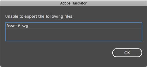 Asset Export Unable To Export Message Solution Adobe Product