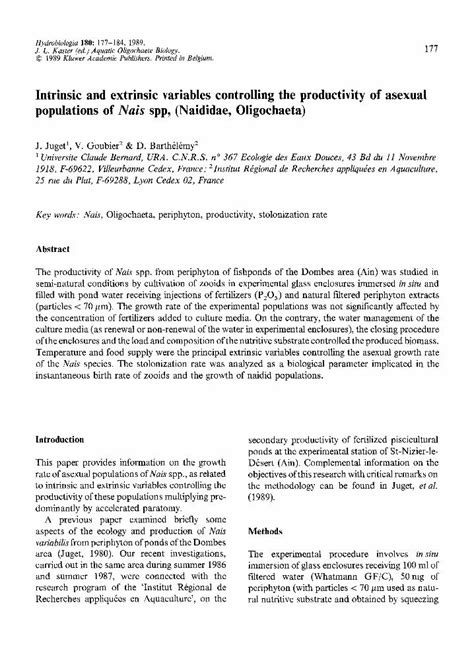 pdf intrinsic and extrinsic variables controlling the productivity of