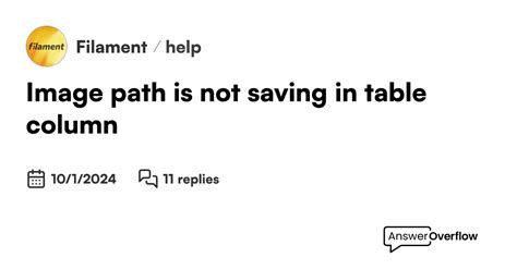 Image Path Is Not Saving In Table Column Filament