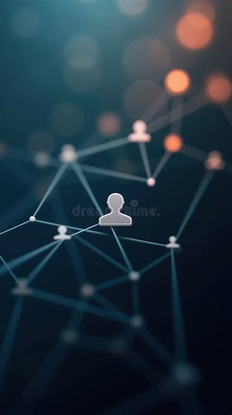 visual representation of networking and connectivity among individuals and systems stock