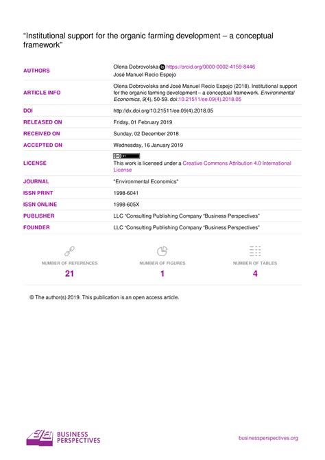 Pdf Institutional Support For The Organic Farming Development A Conceptual Framework