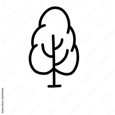 Tree Line Icon Beautiful Natural Symbol Log And Branch Line For Map Tree Vector Outline Art