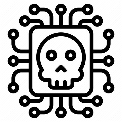Malware Hacker Attack Virus Skull Icon Download On Iconfinder