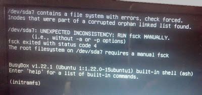 Mengatasi Fsck Error Saat Boot Ubuntu BelajarKu Com