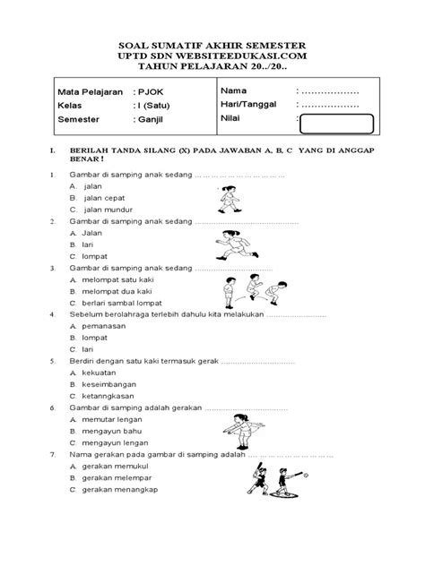 Soal Sas 1 Pjok Kelas 1 Pdf