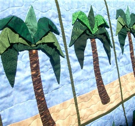 3d Palm Tree Quilt 36 X 58 Etsy Tree Quilt Pattern Tree Quilt