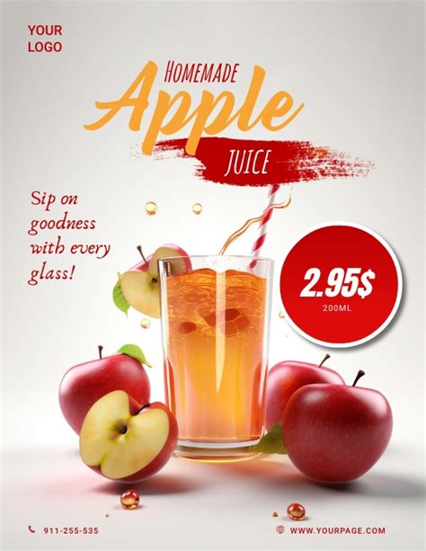 Apple Juice Flyer Template Postermywall