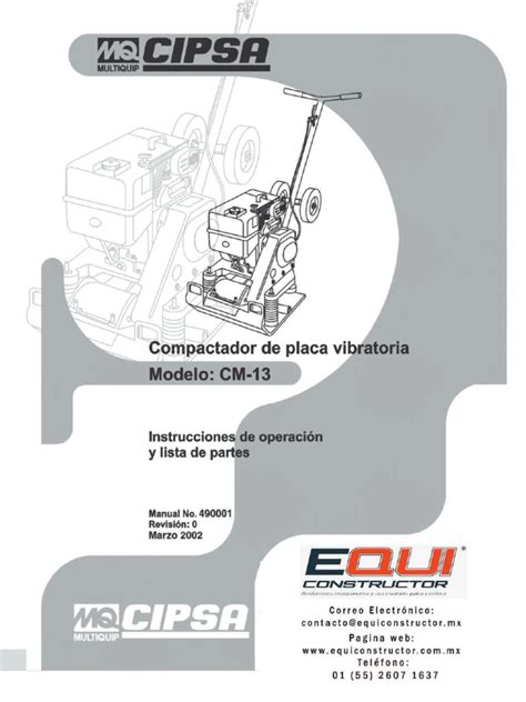 Manual Placa Vibratoria Cipsa Cm13 Pdf