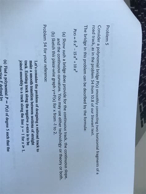 Solved Problem 5 Consider A Polynomial Bridge P X Smoothly