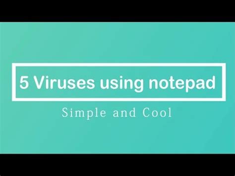 How To Make Simple Viruses Using Notepad YouTube