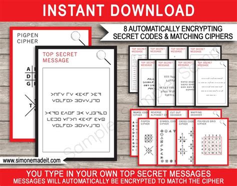 Spy Party Games Secret Agent Party 8 Codes Secrets Et Chiffrements TÉlÉchargement ImmÉdiat