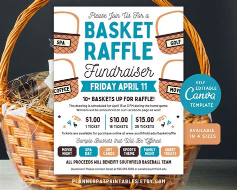 Raffle Basket Sign Up Sheet