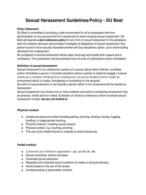 Icc Posh Guidelines Form Pdf Sexual Harassment Justice